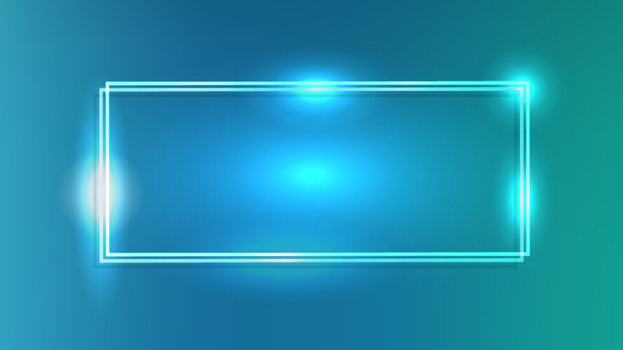 Neon double rounded rectangular frame Royalty Free Vector