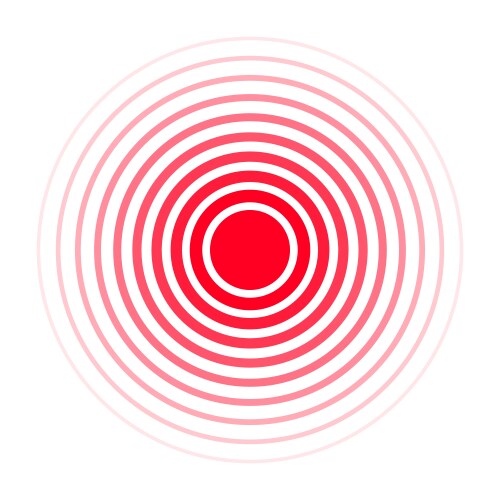 Pain symbols red circles of isolated Royalty Free Vector