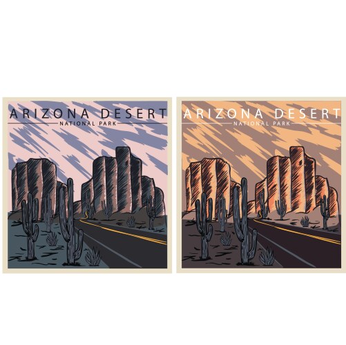 Arizona adventure graphic print design Royalty Free Vector