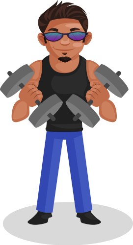 Bodybuilder cartoon character Royalty Free Vector Image
