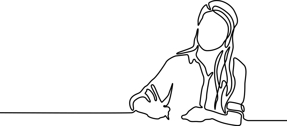 Continuous line drawing karate girl makes a punch Vector Image