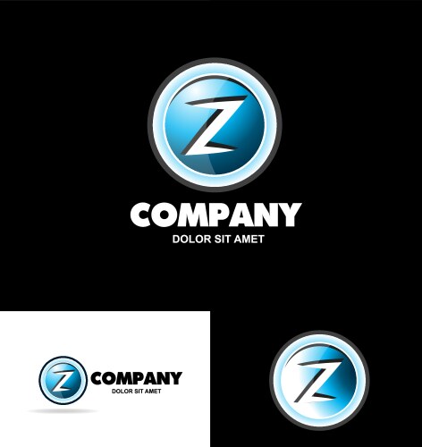 Gold round circle letter z logo Royalty Free Vector Image