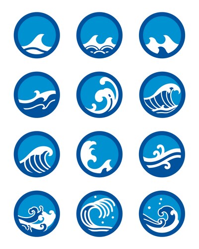 Ocean icon set Royalty Free Vector Image - VectorStock