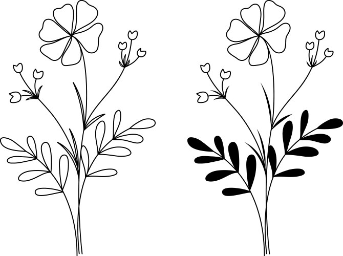 Flower Outline Easy Vector Images (over 500)