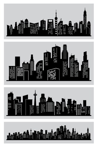 Black city Royalty Free Vector Image - VectorStock