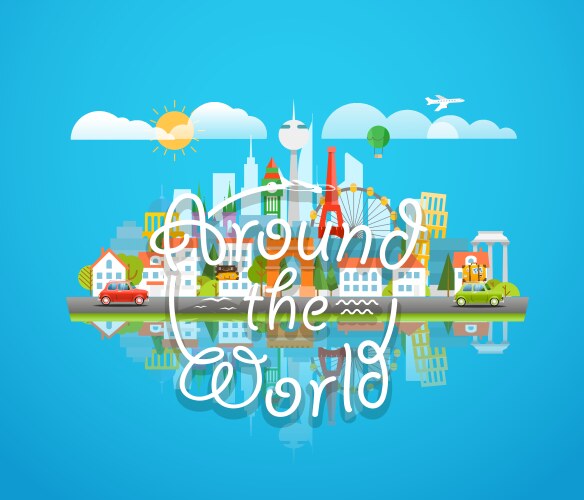 Around the world Royalty Free Vector Image - VectorStock