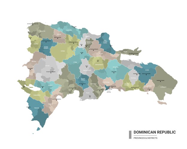 Map of dominican republic Royalty Free Vector Image