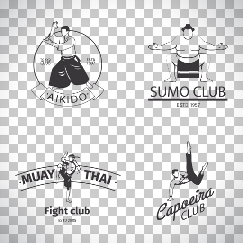 Mma japanese fight club prints Royalty Free Vector Image