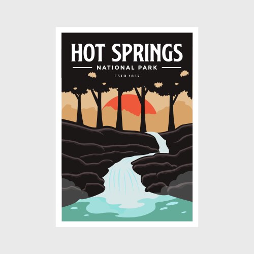 Olympic national park poster design Royalty Free Vector