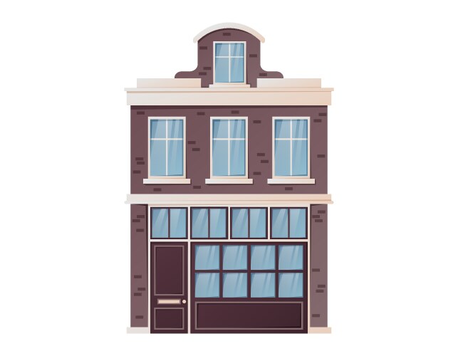 Multi-storey building in a classic style cartoon Vector Image