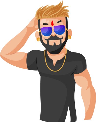 Cartoon boy relaxing wearing sunglasses Royalty Free Vector