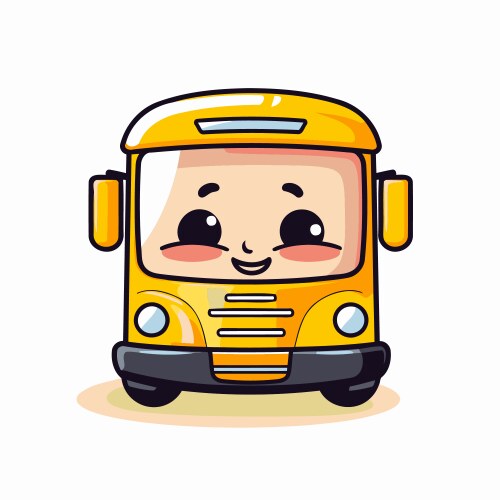 Cute school bus character design Royalty Free Vector Image