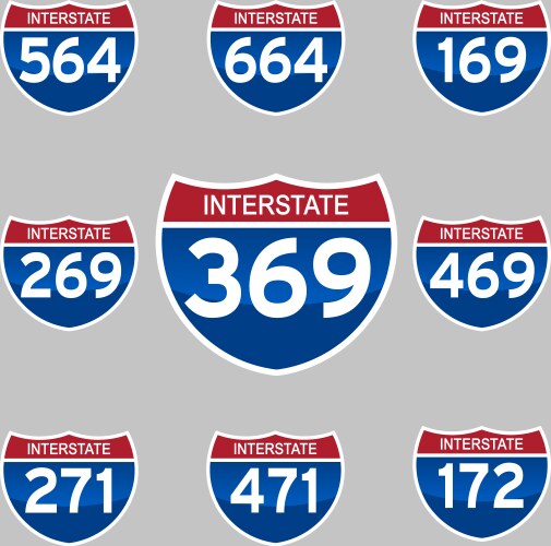 Interstate signs Royalty Free Vector Image - VectorStock