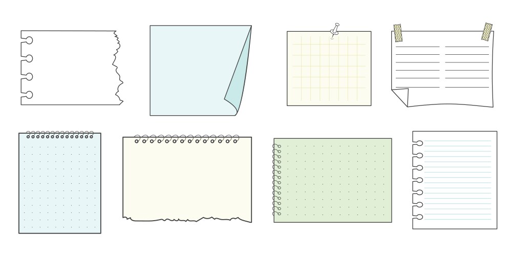 Memo sticky notes sheet reminder color office Vector Image