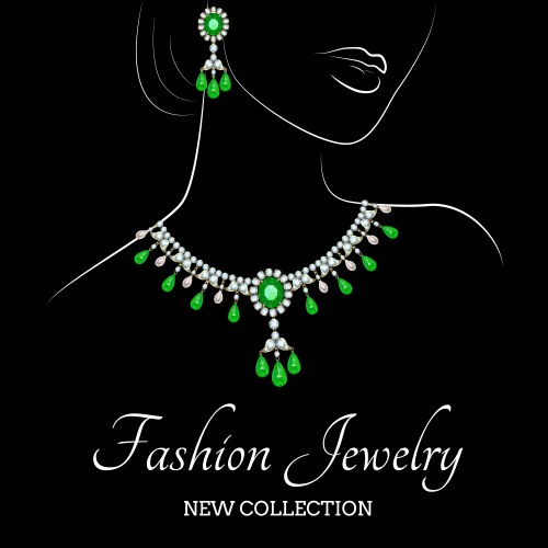 Woman and jewelry Royalty Free Vector Image - VectorStock
