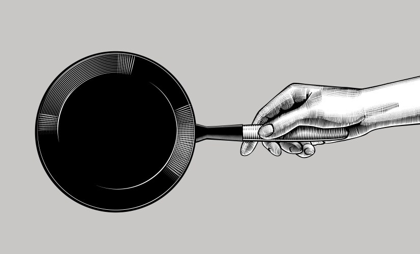 Frying pan Royalty Free Vector Image - VectorStock