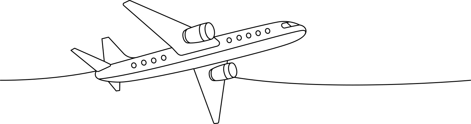 Aircraft plane air transport one line continuous Vector Image