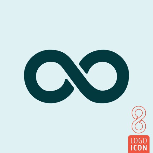 Infinity symbol with human hands Royalty Free Vector Image