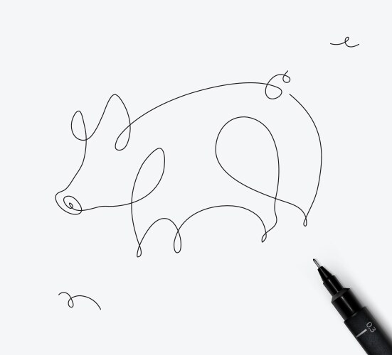 Pig Line Drawing Vector Images (over 4,500)