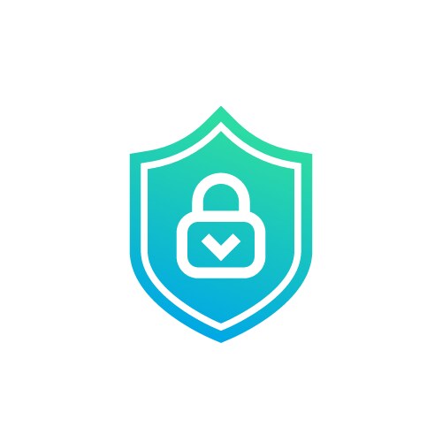 Cyber security logo with shield and check mark Vector Image