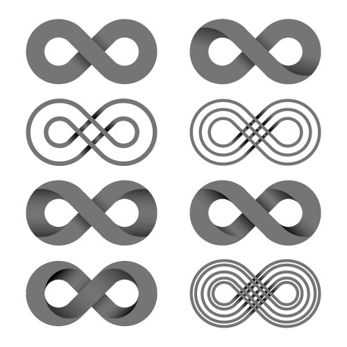 Infinity symbol icons Royalty Free Vector Image