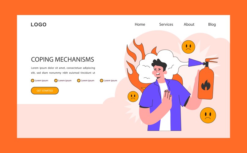 Professional burnout coping mechanism web banner Vector Image