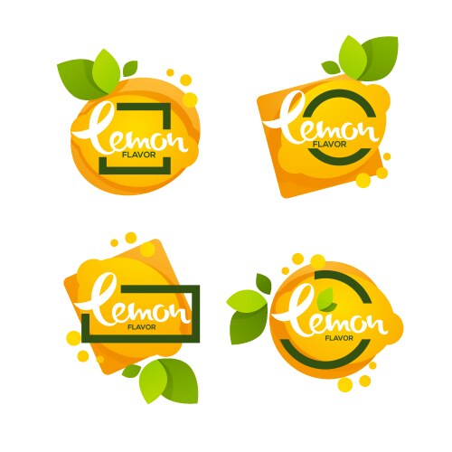 Logo lemon mascot cartoon style Royalty Free Vector Image