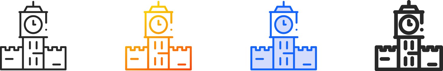 Brasilia iconthin linear gradient blue stroke Vector Image