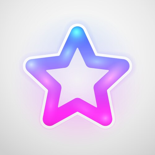 Watercolor fire star with neon counter Royalty Free Vector
