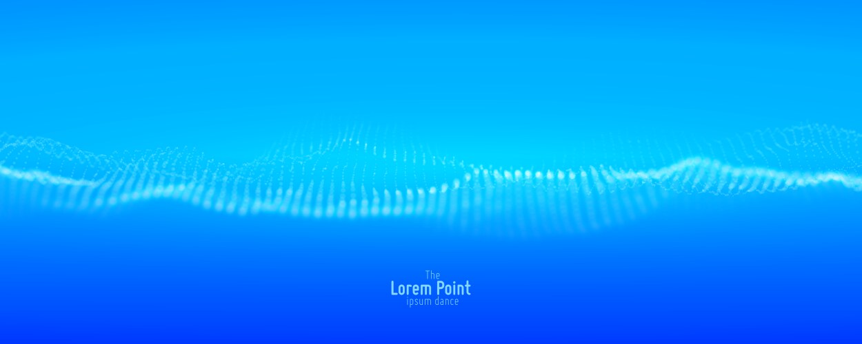 Abstract blue particle wave points array Vector Image