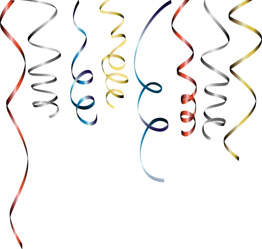 Gold curly ribbon serpentine confetti golden Vector Image