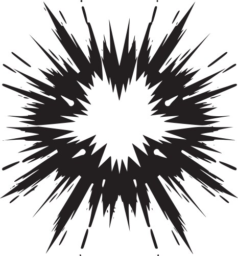 Explosion - black and white Royalty Free Vector Image