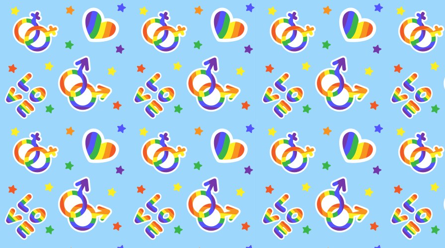 Lgbt gay pride flag seamless pattern Royalty Free Vector