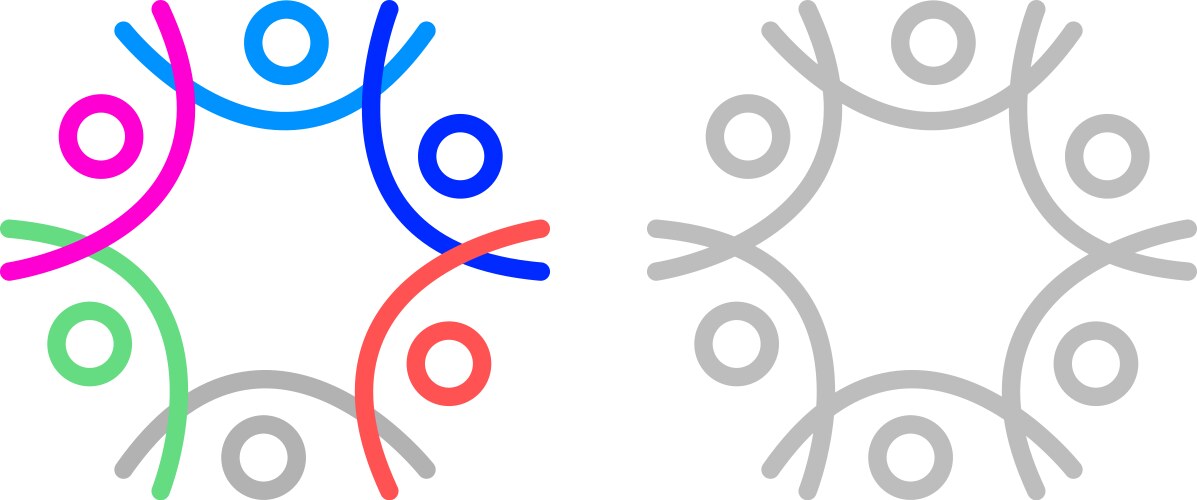 Colorful people team teamwork sign symbol logo Vector Image