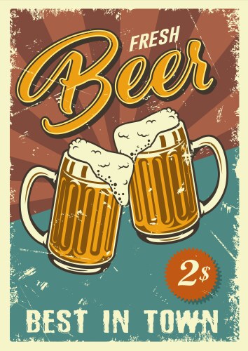 Vintage pub poster design Royalty Free Vector Image