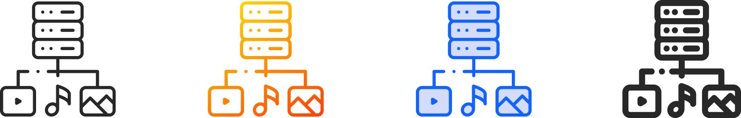 Big data iconthin linear gradient blue stroke Vector Image