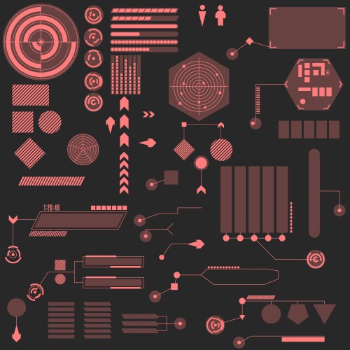 Game ui big kit template wooden menu Royalty Free Vector