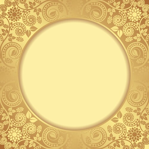 Gold and black vintage round isolated frame Vector Image
