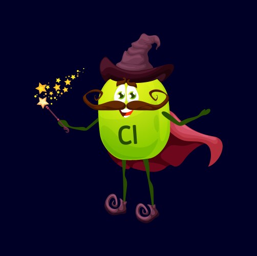 Cartoon cuprum micronutrient magician character Vector Image