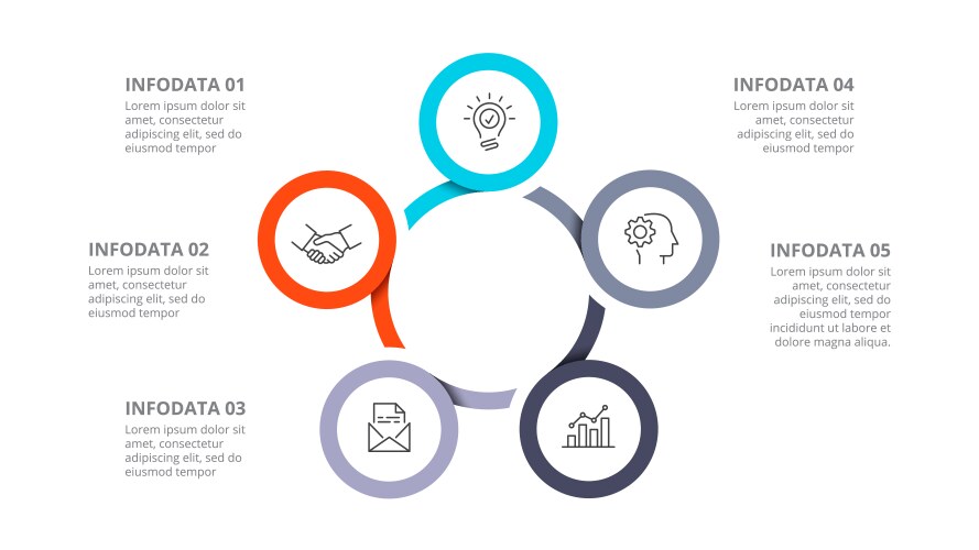 Cyclic diagram infographic with circles modern Vector Image