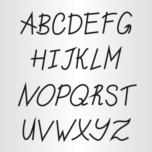 Handwriting stylish alphabet hand drawn Royalty Free Vector