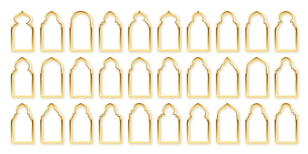 Islamic frames oriental style golden arabic Vector Image