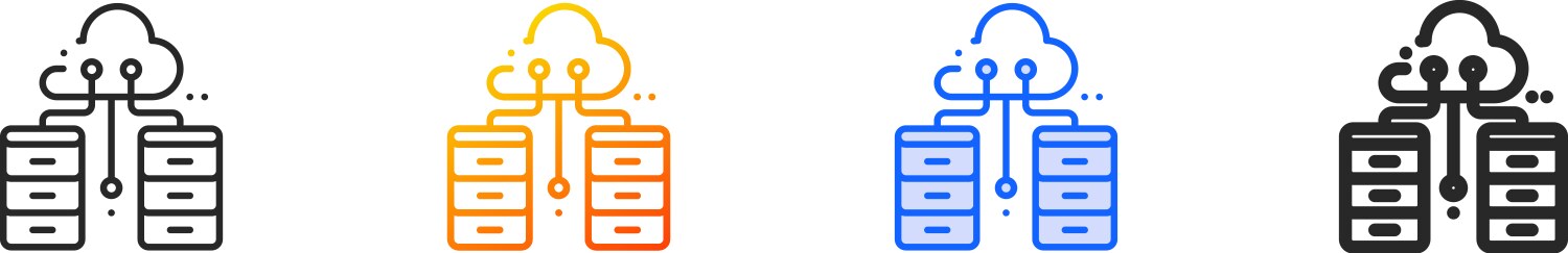 Big data iconthin linear gradient blue stroke Vector Image