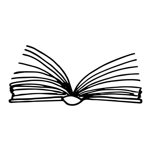 Book open icon sketch hand drawn doodle style Vector Image
