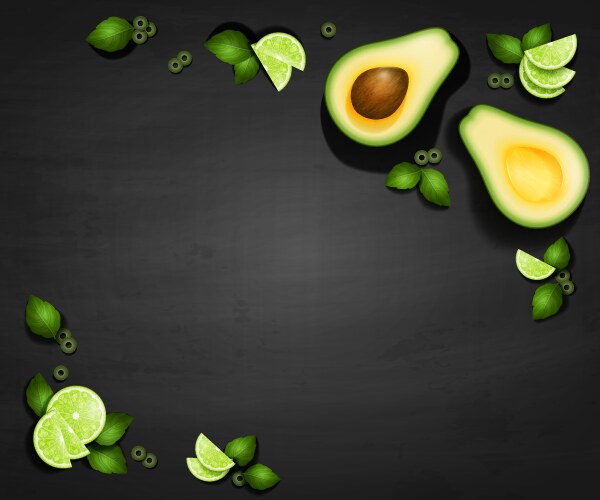 Realistic avocado Royalty Free Vector Image - VectorStock