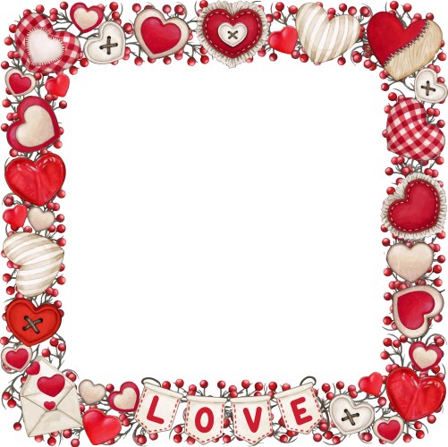 Watercolor cute valentines day frame Royalty Free Vector