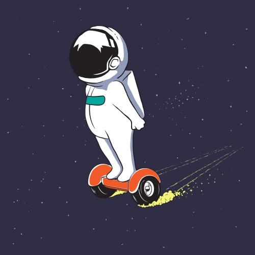 Astronaut and planets poster Royalty Free Vector Image