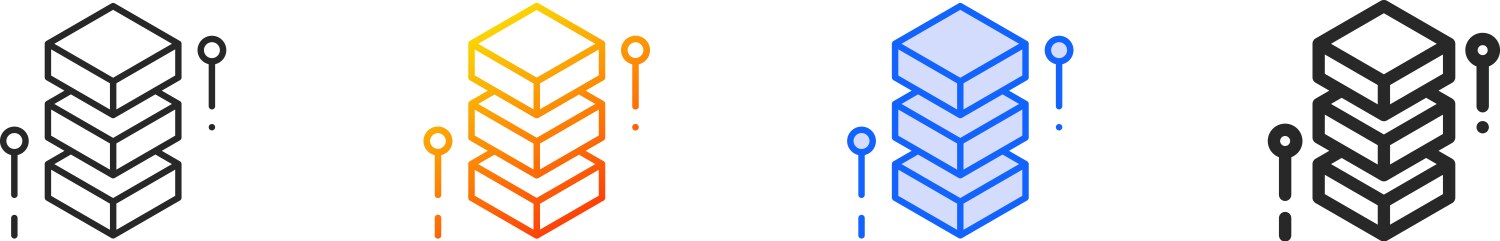 Big data iconthin linear gradient blue stroke Vector Image