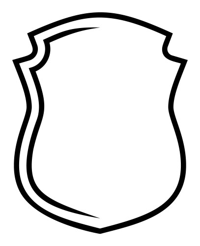 Black shield frame logo template outline Vector Image