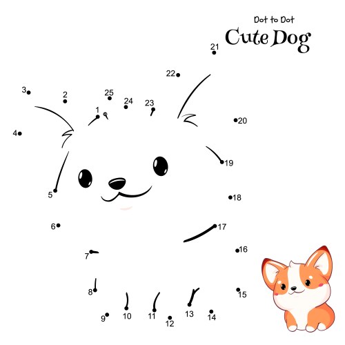 Connect the dots and draw cute bunny dot Vector Image